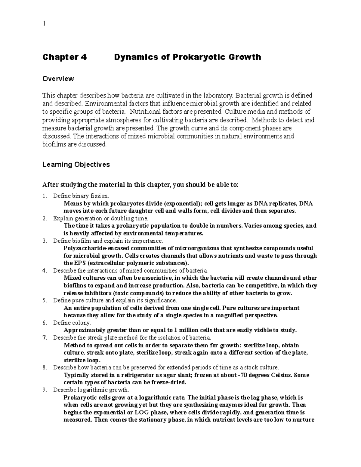 Bacterial Growth Dynamics Study Guide (BIO 101) - Studocu