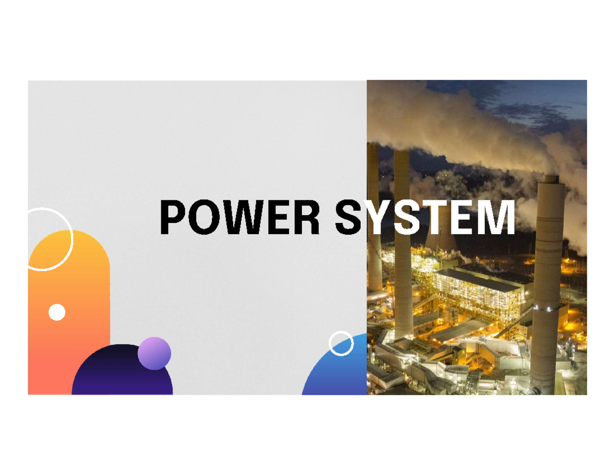 Power System Overview and Key Components (ENG 305 Lecture) - Studocu