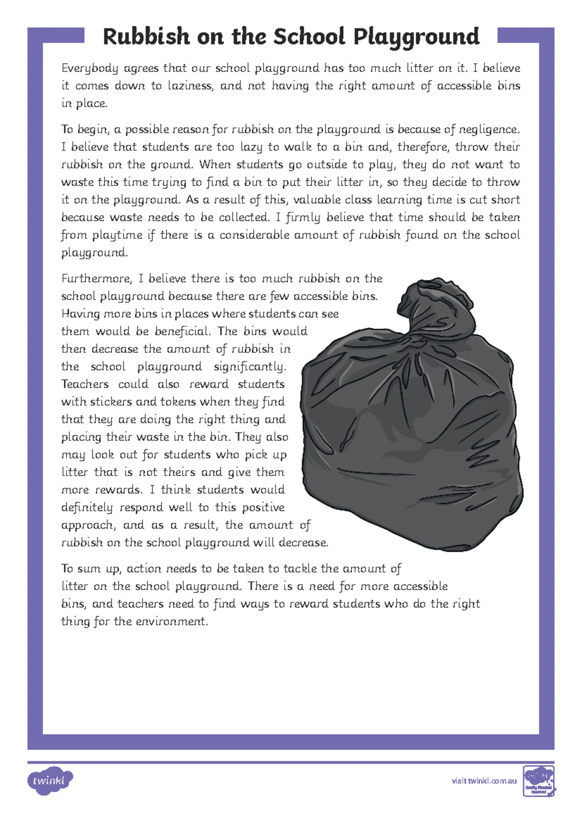 Hendersons Year 8 Creative Writing Practice Exam SHS Format - Studocu