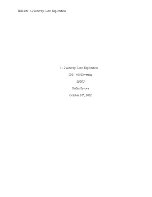 IDS 400 - 1-2 Activity - Lens Exploration - 1 - 2 Activity: Lens ...