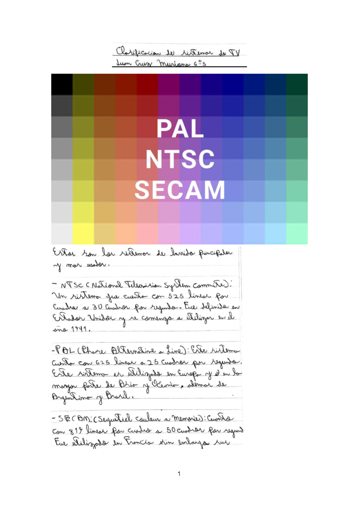 Clasificación de Sistemas de TV: NTSC, PAL, SECAM - 65 - Studocu