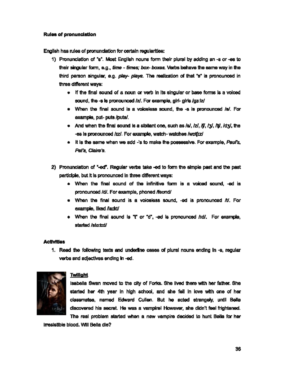 Rules of Pronunciation in English: Plurals & Verb Forms - Studocu