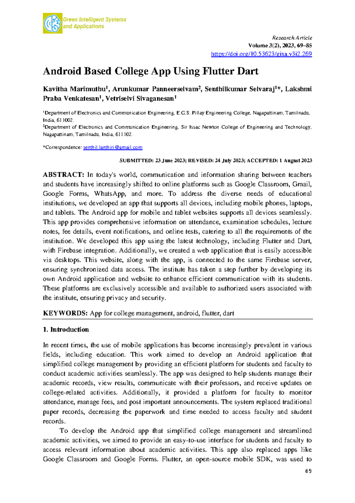 Android College Management App: A Flutter & Dart Solution (2023) - Studocu