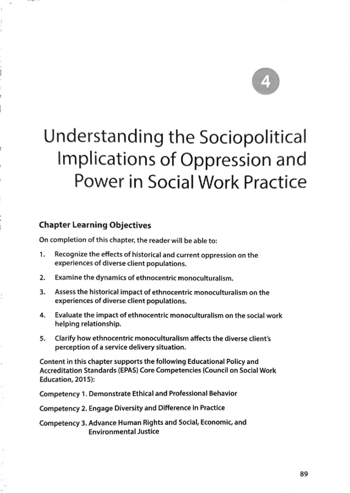 SSCI 4: Sociopolitical Implications of Oppression in Social Work ...