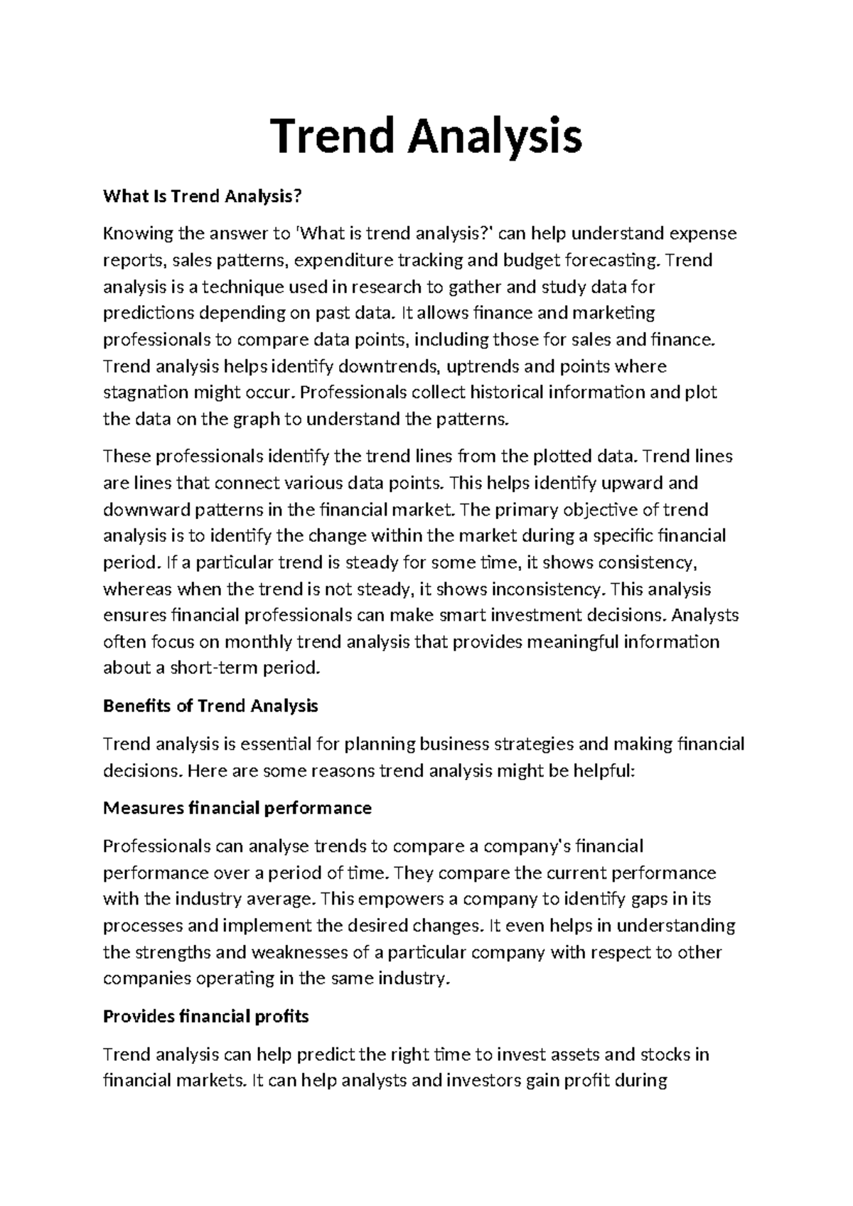 Trend Analysis - Trend Analysis What Is Trend Analysis? Knowing the ...