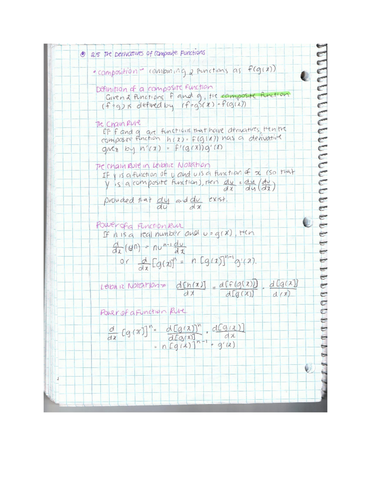The derivative of composite functions - the composite function (f o ...