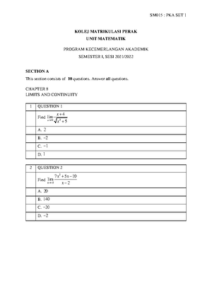PSPM 2 SM025 Answer scheme - Chow Choon Wooi QS 025/ Matriculation ...