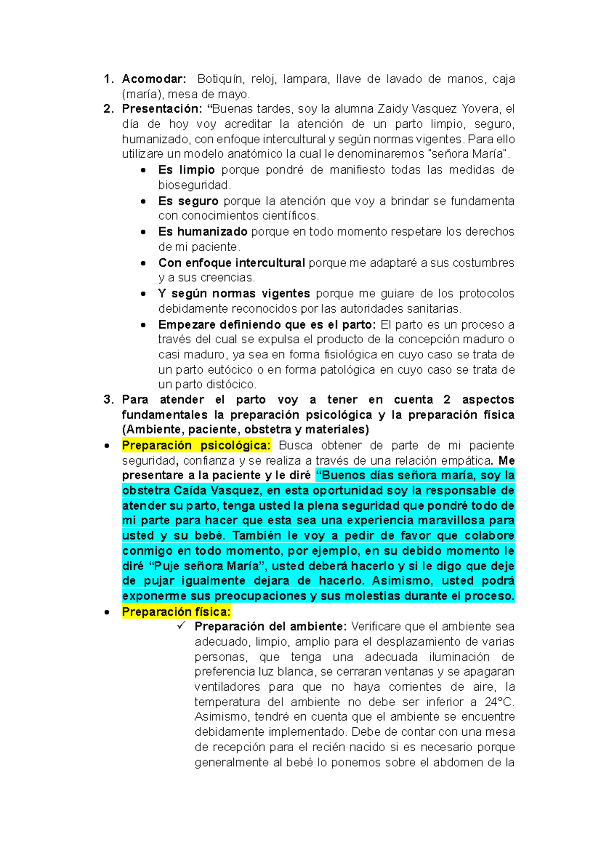 GUIA PARA LA Acreditación DEL Proceso DE UN Parto Limpio Original ...