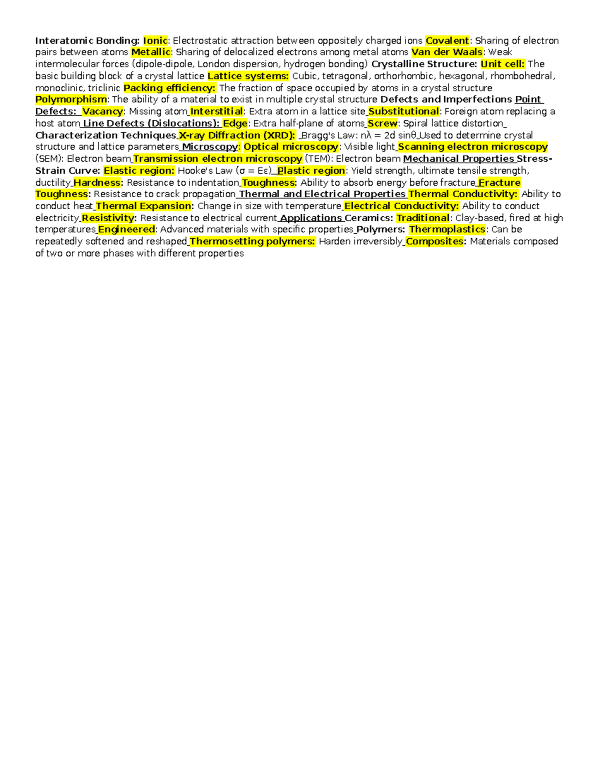 Scioly Material Science - Interatomic Bonding: Ionic: Electrostatic ...
