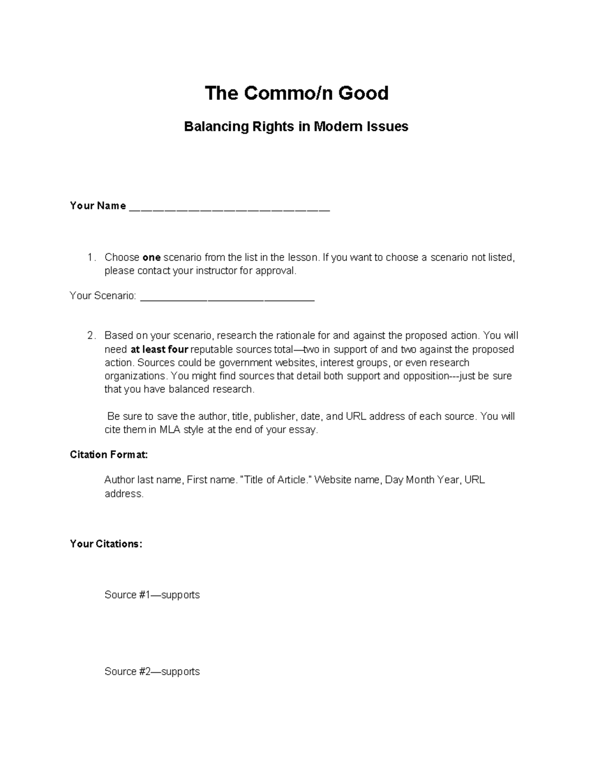 3.03 Math V23 Assignment: Researching the Common Good Scenario - Studocu