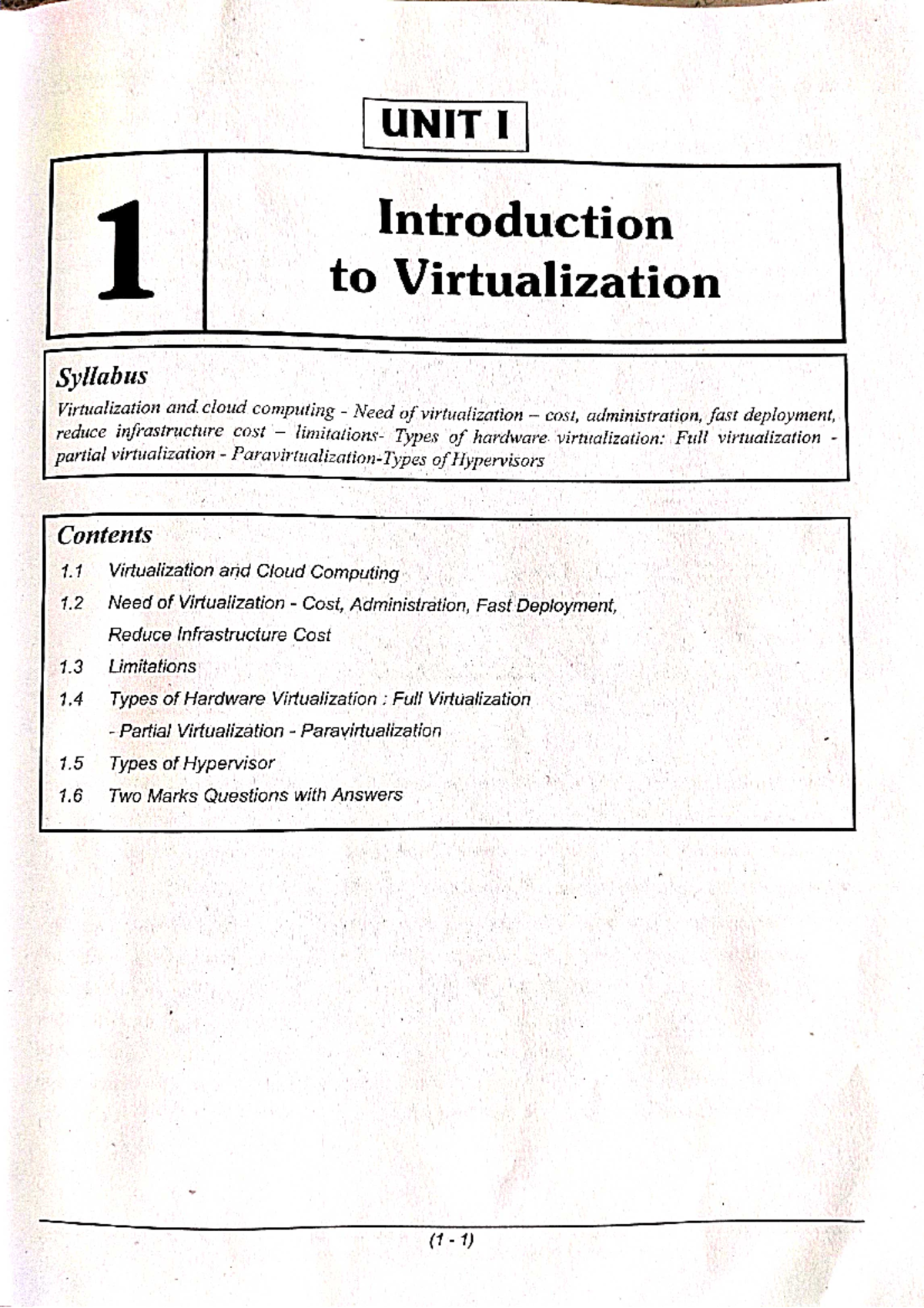 Unit 1 - virtualization - Studocu