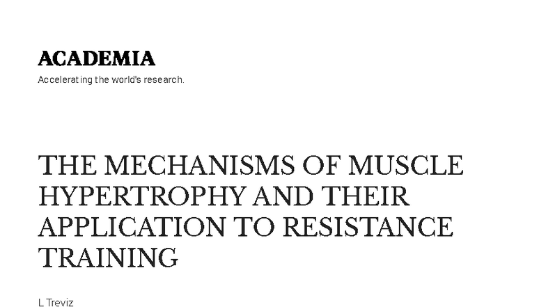 Mechanisms of muscle hypertrophy and their application to resistance ...