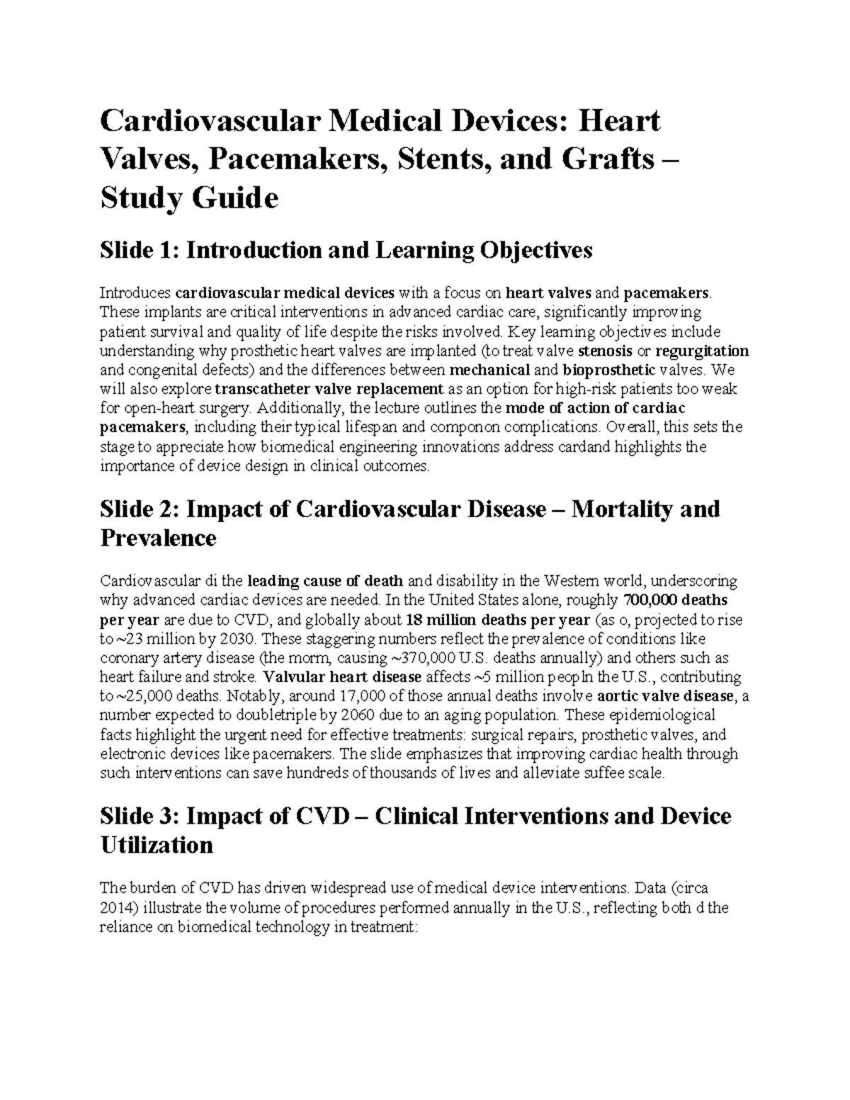 Cardiovascular Medical Devices Study Guide: Heart Valves, Pacemakers ...