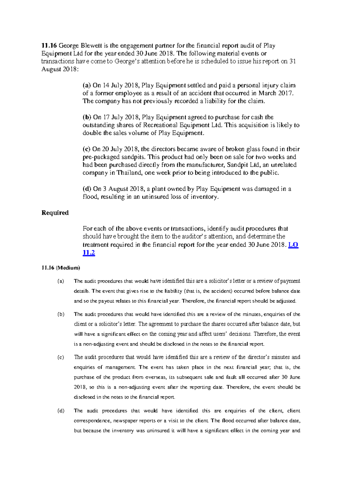 Week 9 Tutorial Questions & Solutions: Final Exam Review Materials ...