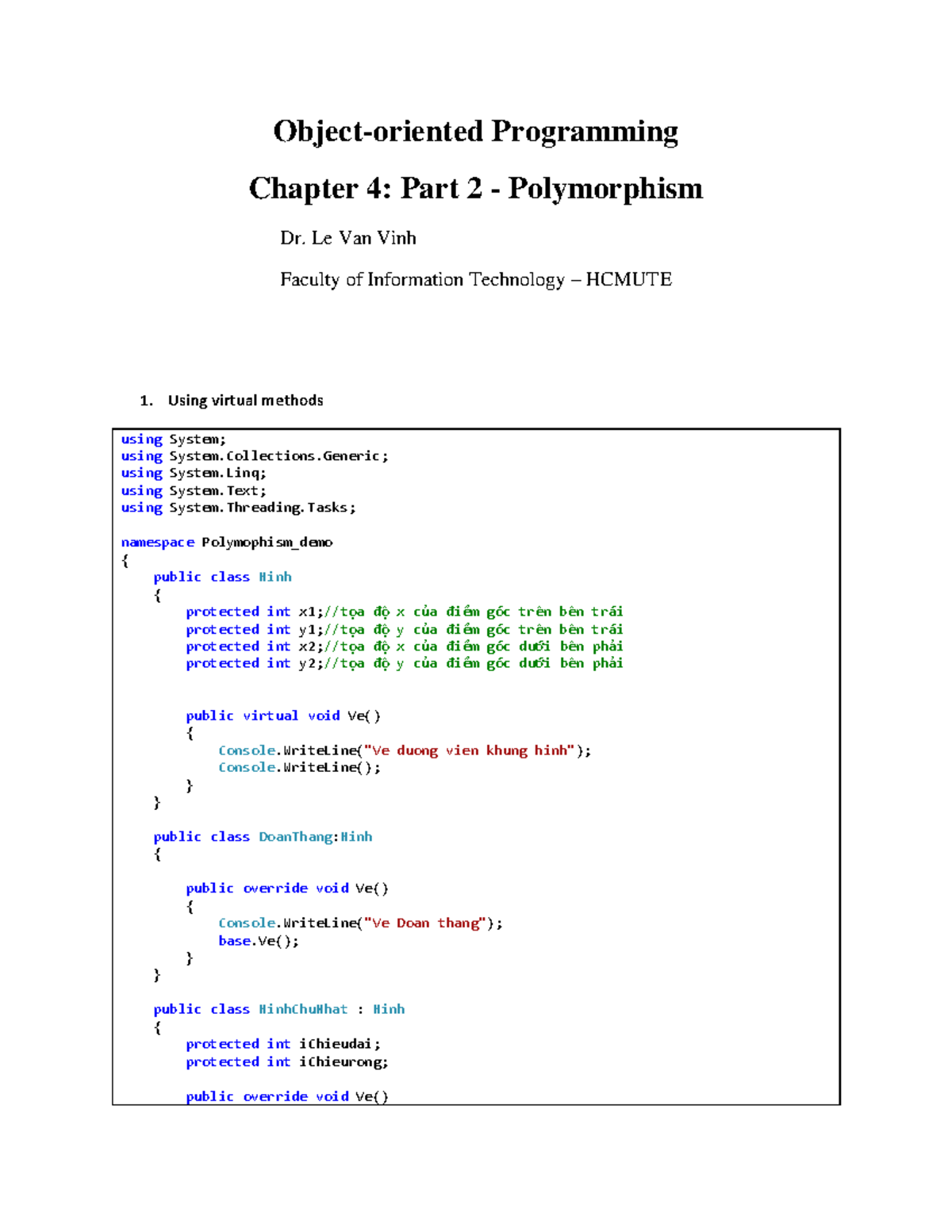 Week7 - Chapter 4 - Polymorphism - Object-oriented Programming Chapter ...