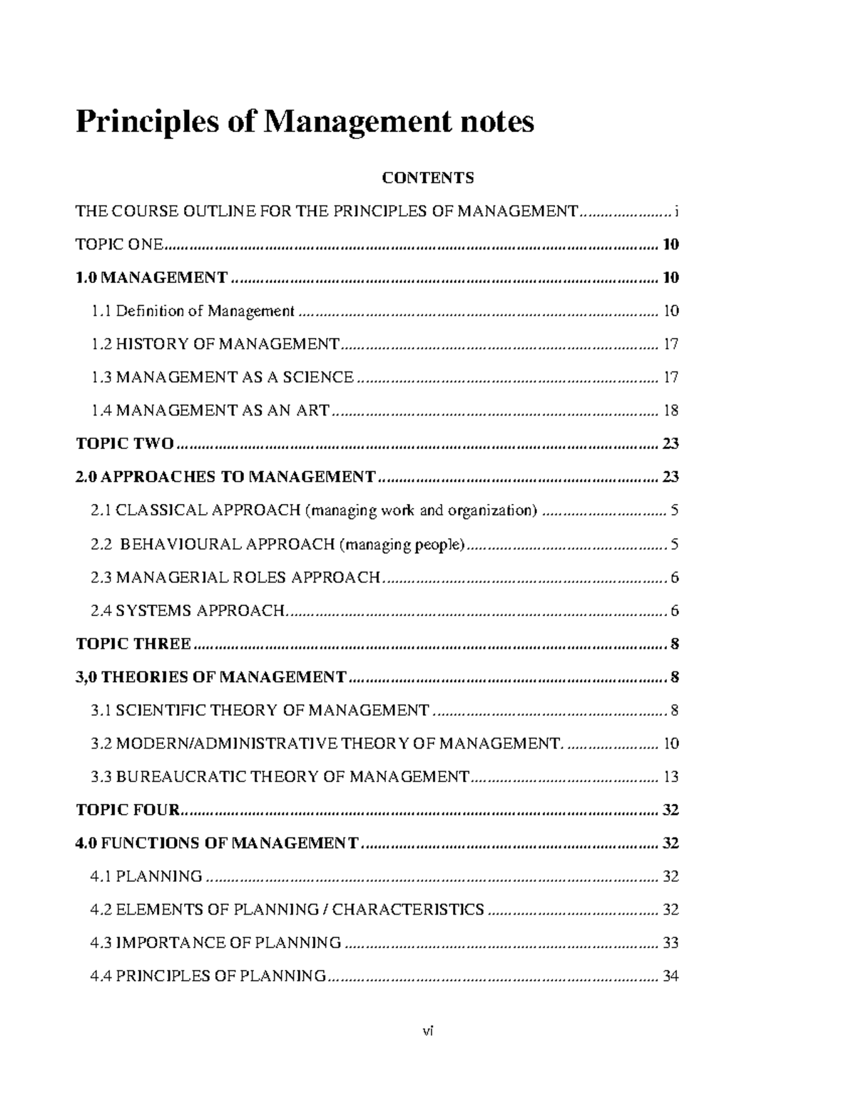 Principles of Management Notes (Course Code: MAN101) - Studocu