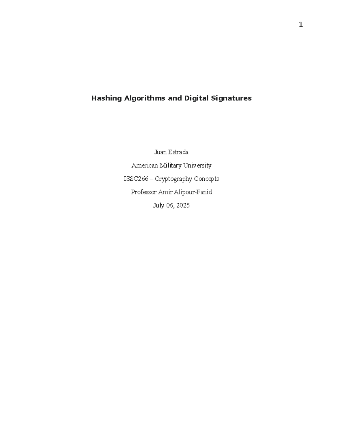 ISSC266 Week 4: Hashing Algorithms & Digital Signatures Notes - Studocu