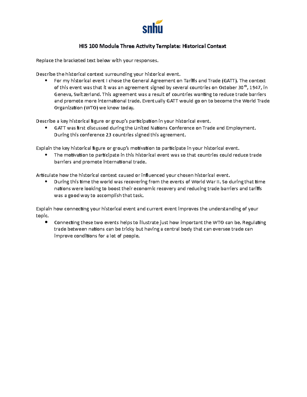 HIS 100 3-1 Module Three Activity Context Template - HIS 100 Module ...