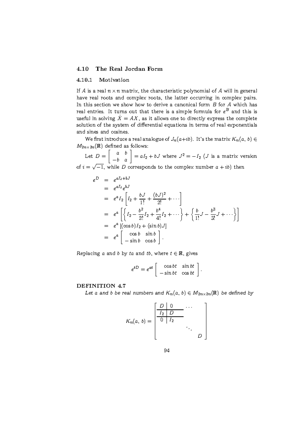 Real Jordan Form and Its Applications in Differential Equations ...