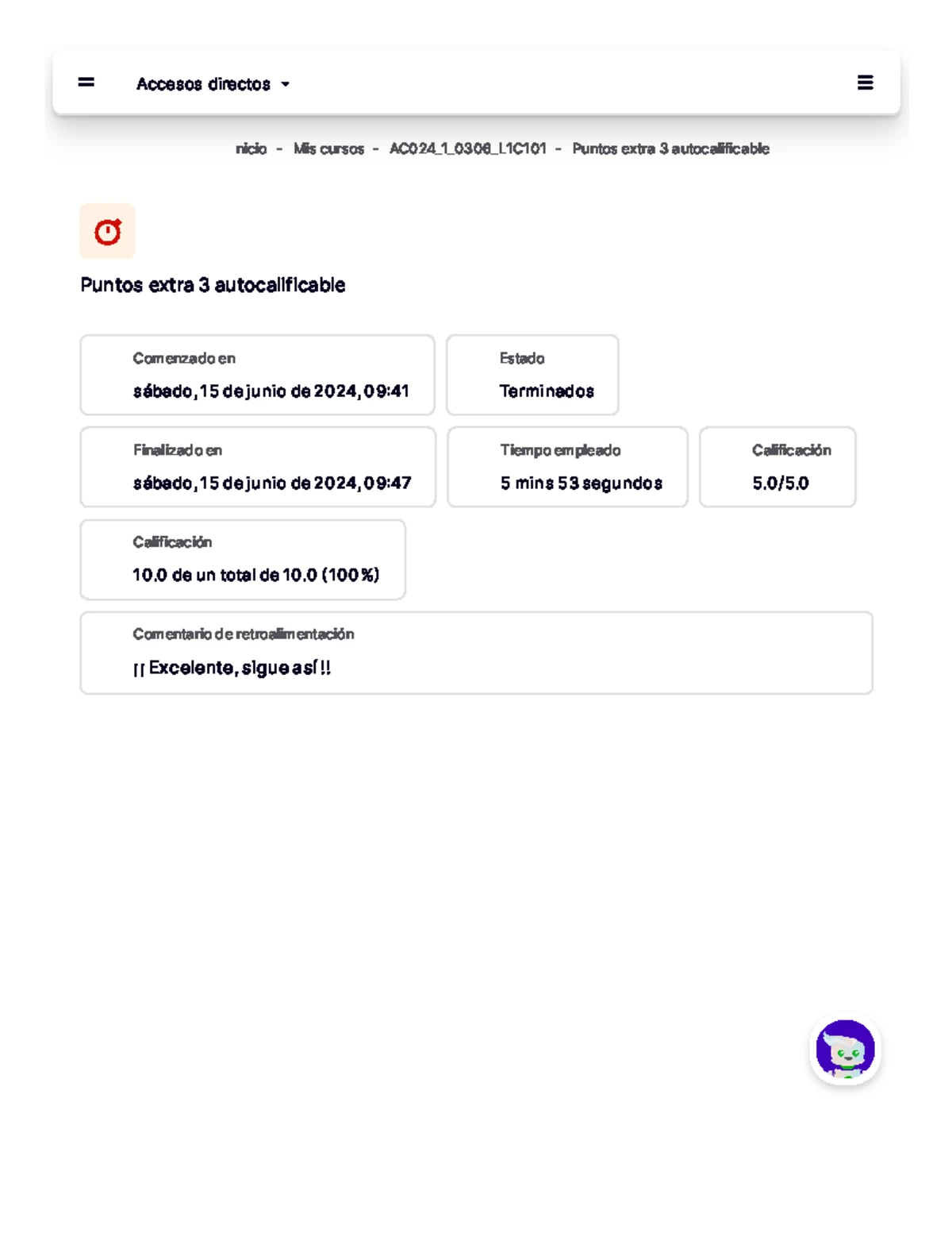 Puntos extra 2 autocalificable Revisión del intento - Principios y perspectivas de la - Studocu
