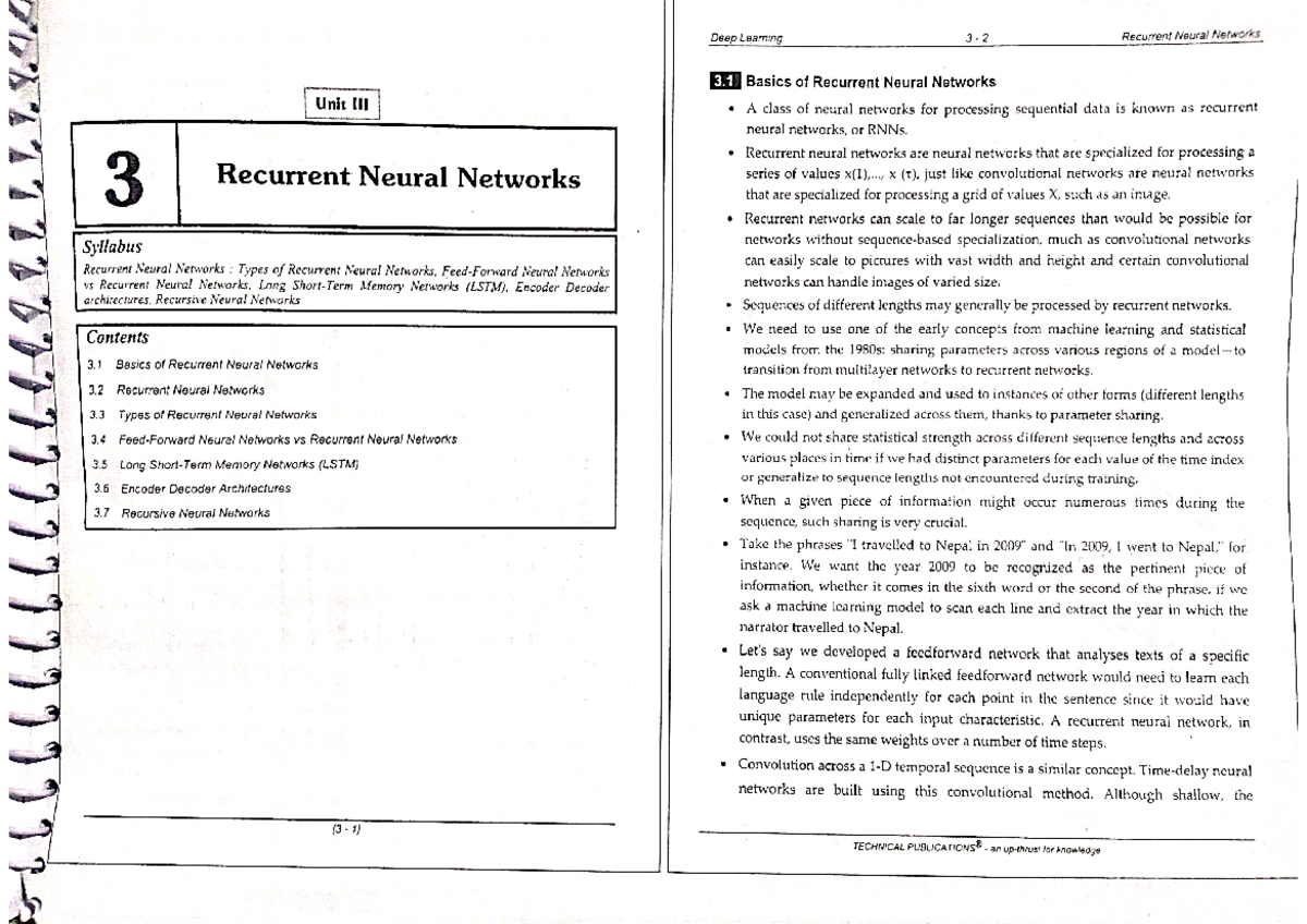 DEEP Learning unit(3-6) - Deep Learning Recurrent Neural Networks 3 ...
