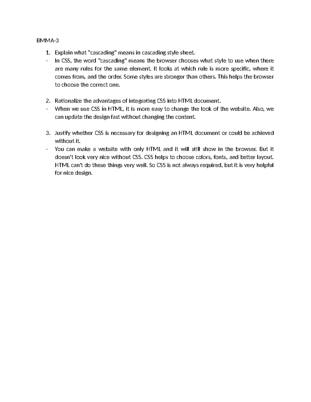 03CS101 - CSS Integration and Importance in HTML Design - Studocu