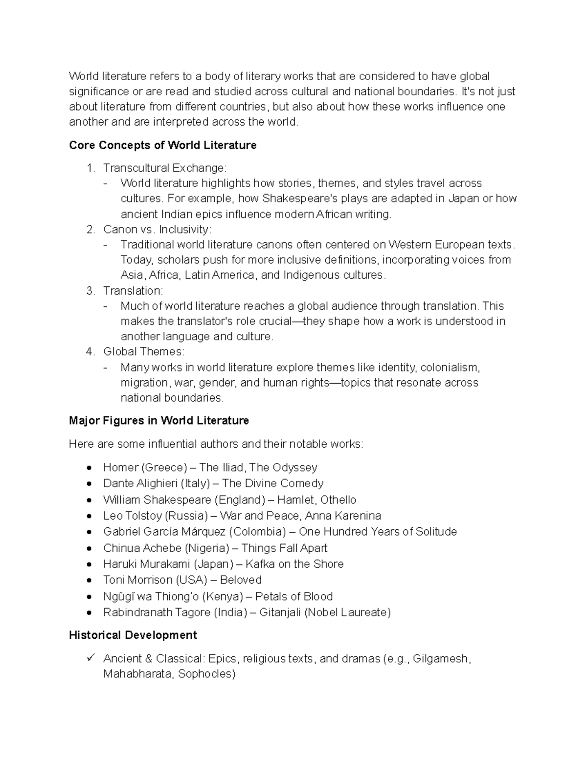 Core Concepts of World Literature: Global Significance and Influence ...