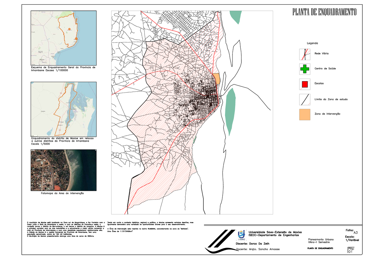 PLANTA DE ENQUADRAMENTO: Rede Viária e Intervenção em Maxixe - Studocu