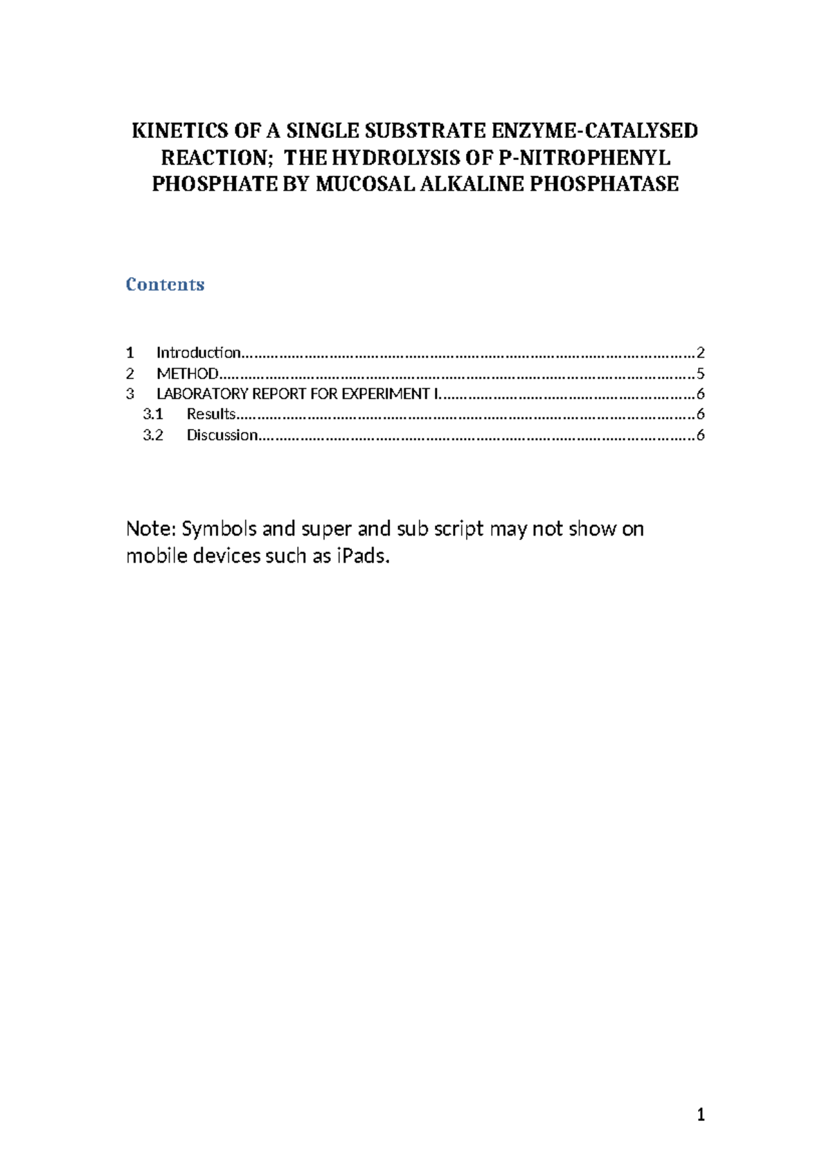Kinetics of Enzyme-Catalysed Reactions - Biology Protocol Notes - Studocu