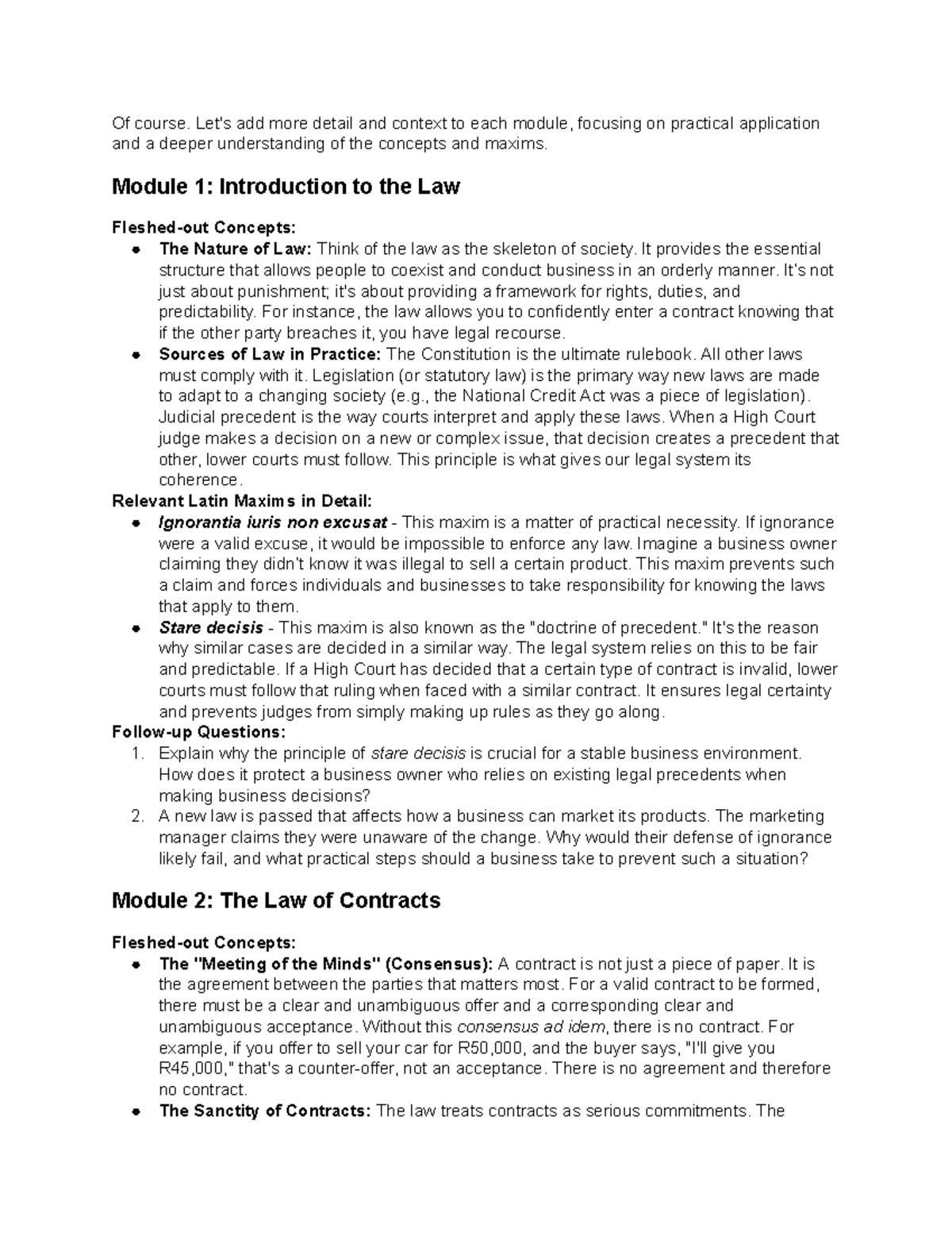 Law 101: Practical Applications and Key Maxims in Legal Concepts - Studocu