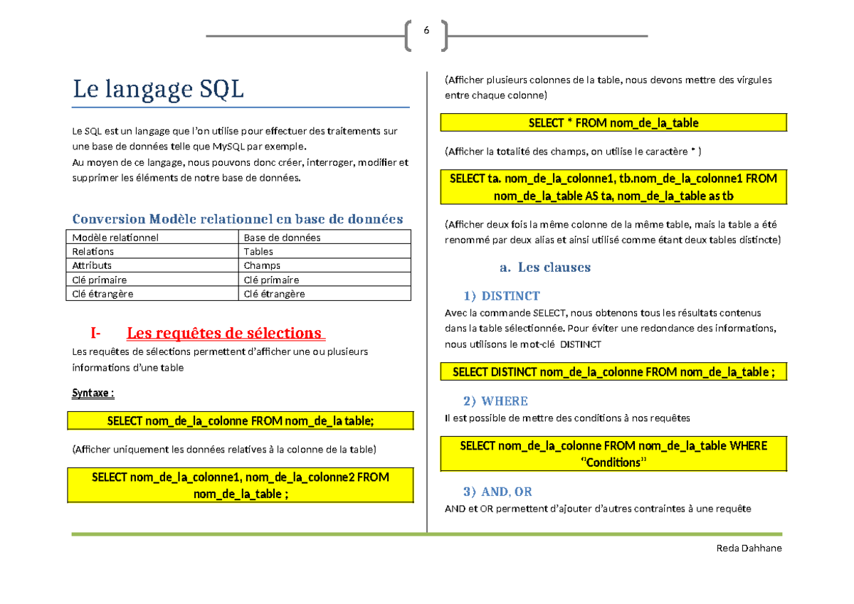 SQL Language Overview and Queries - 624406954 - Studocu