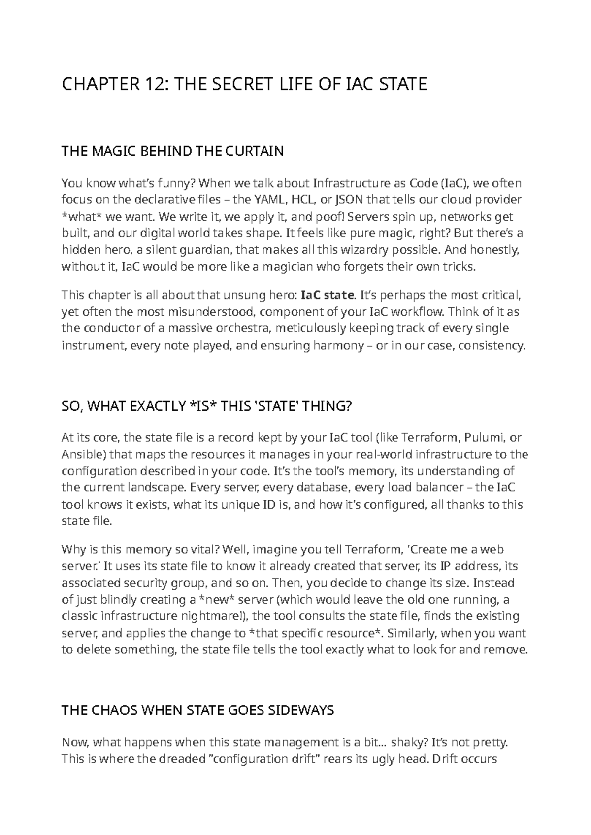 Mastering IaC: Chapter 12 - The Magic of IaC State Management - Studocu