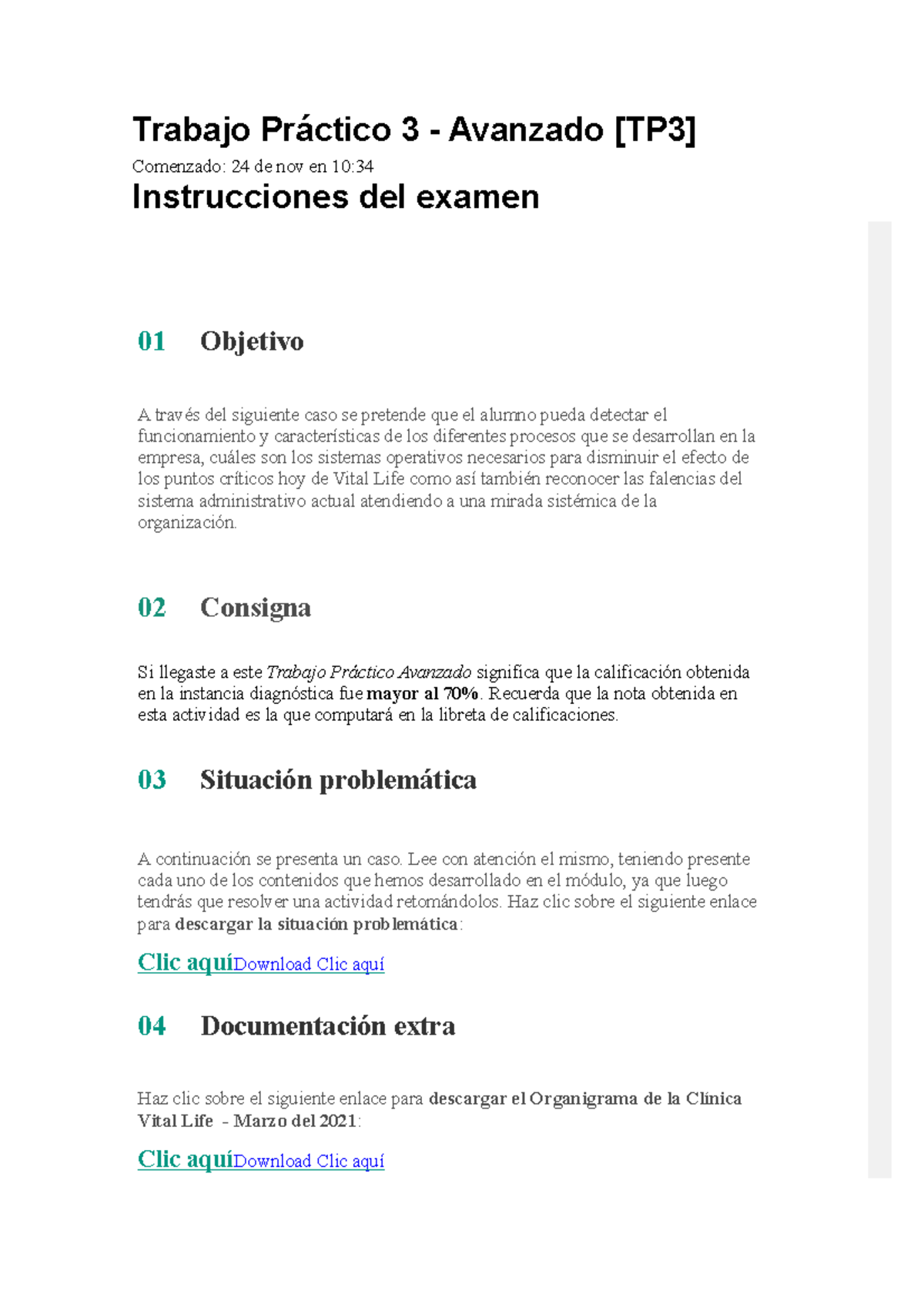 Trabajo Práctico 3 Avanzado [TP3]: Análisis de Procesos en Vital Life - Studocu