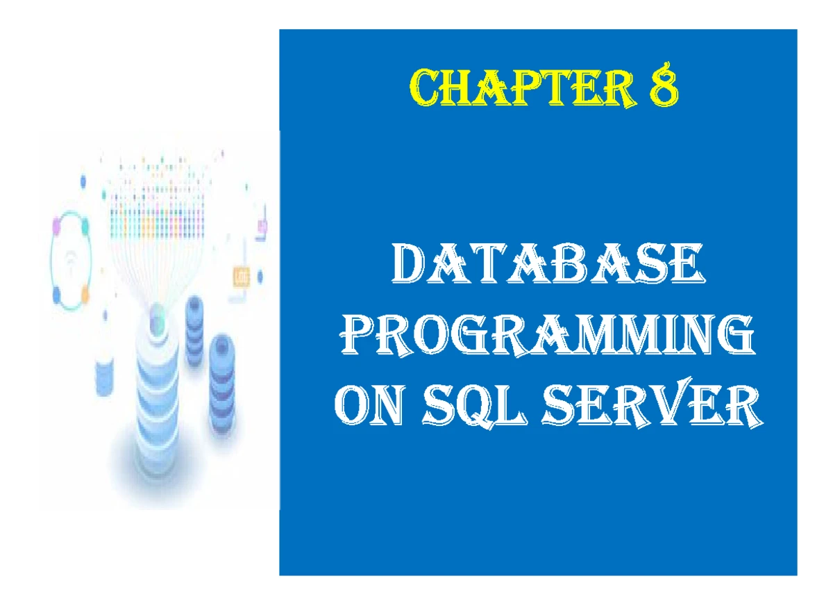 DBI 2024 Chapter 8: SQL Server Database Programming Concepts - Studocu