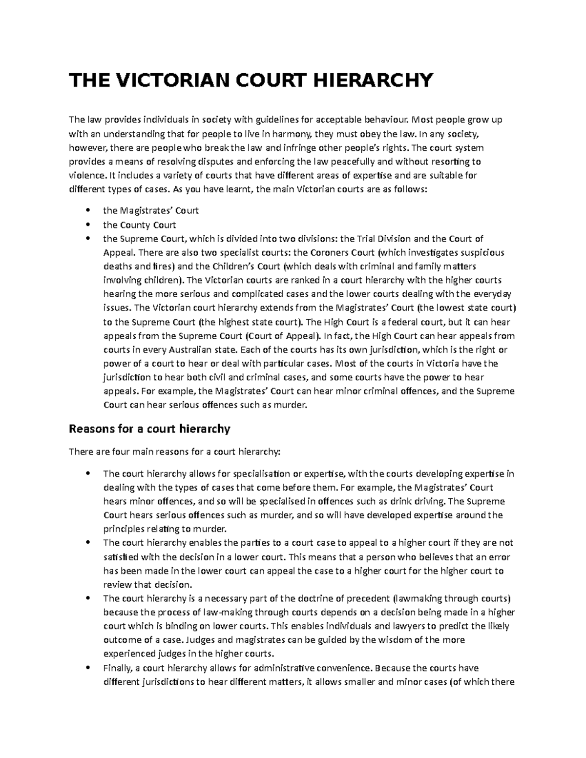 Understanding the Victorian Court Hierarchy: Structure and Functions ...