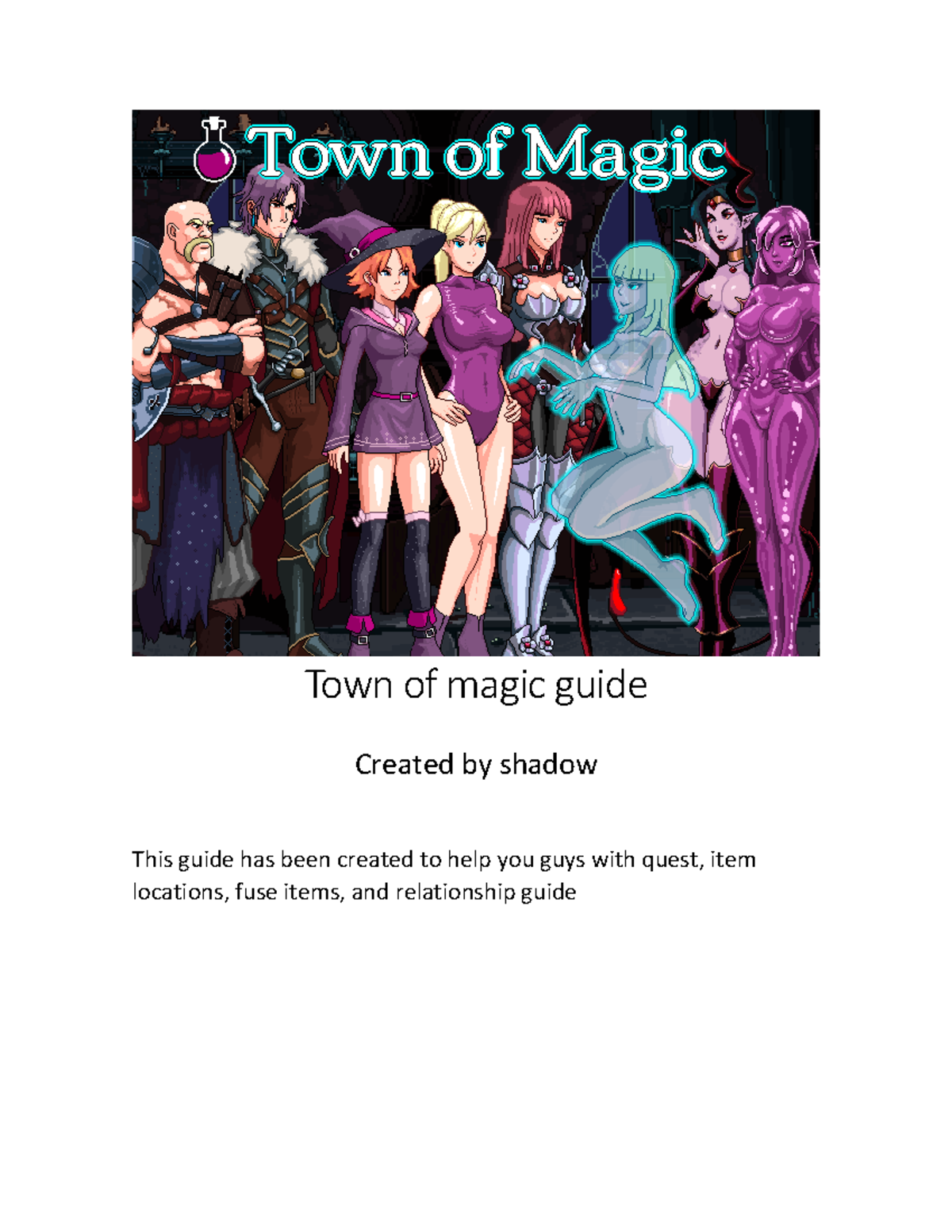 Town of Magic Guide: Quest Tips, Item Locations & Updates Ver 65 - Studocu