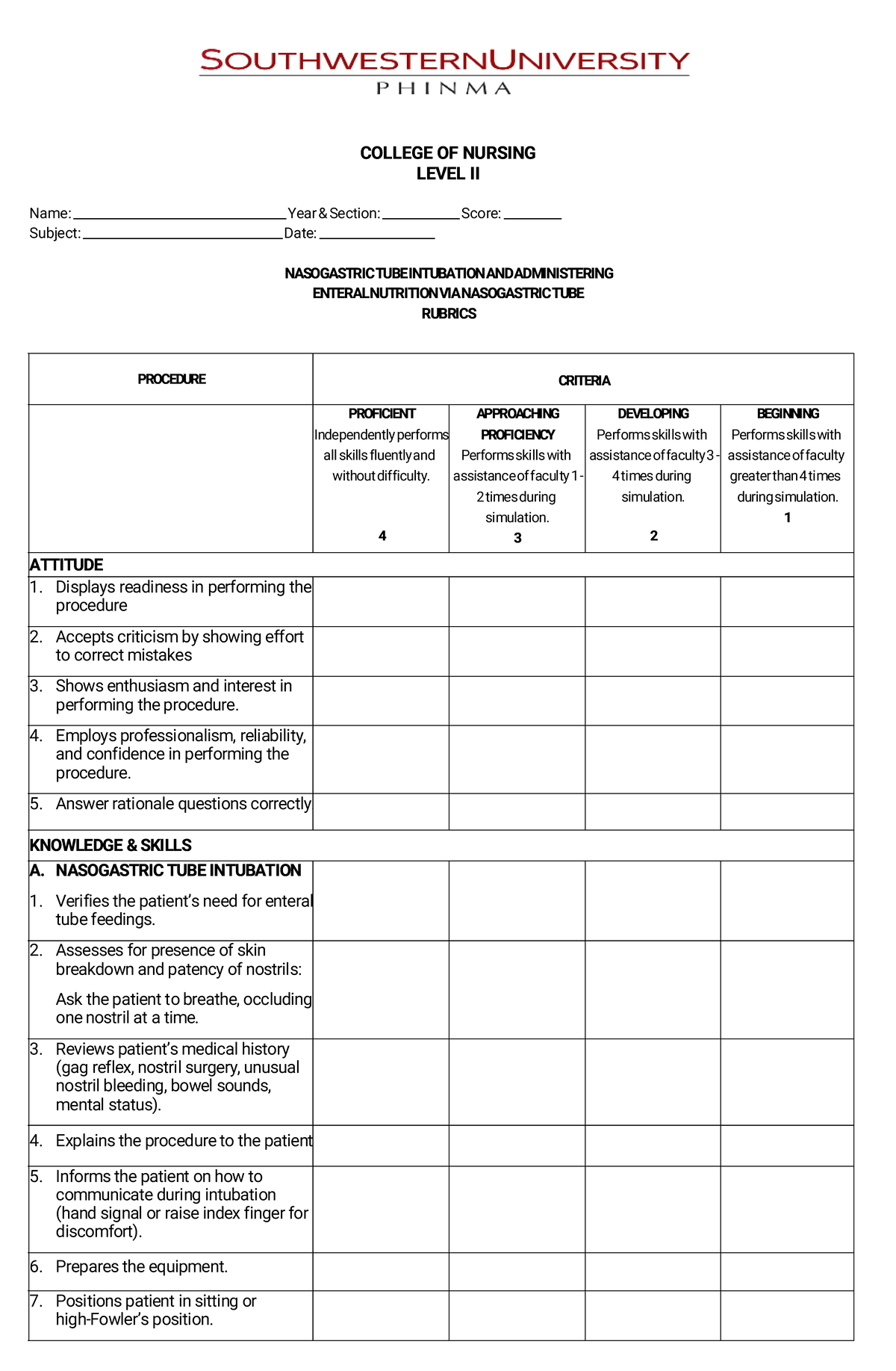 Nasogastric Tube Insertion Guidelines - RETDEM Level II Nursing - Studocu