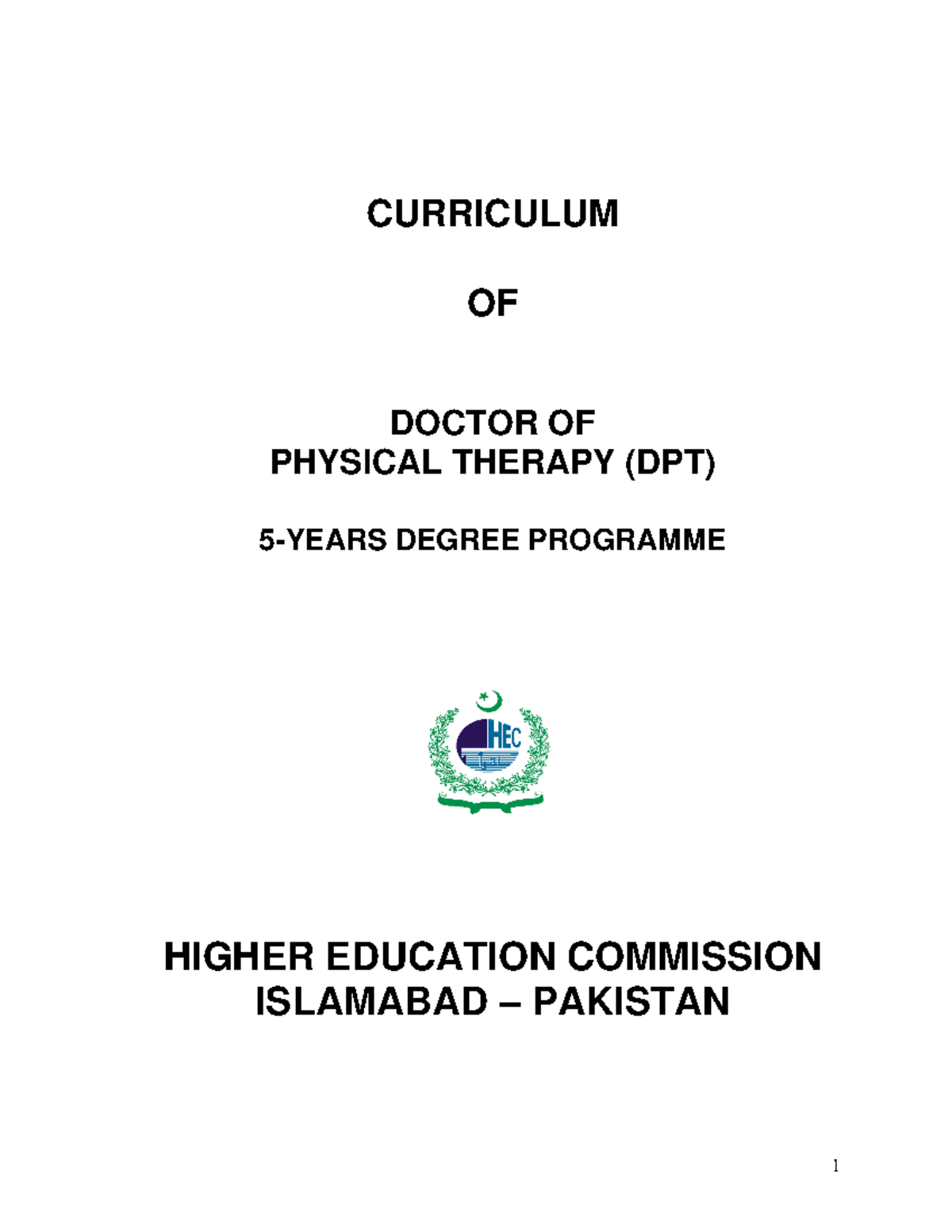 DPT Curriculum Overview for Doctor of Physical Therapy (2010) - Studocu