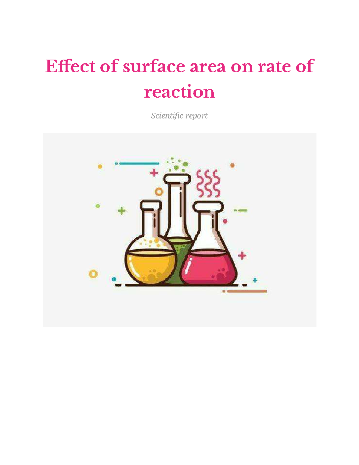 Chem Task 2: Effect of Surface Area on Reaction Rate (Final Copy) - Studocu