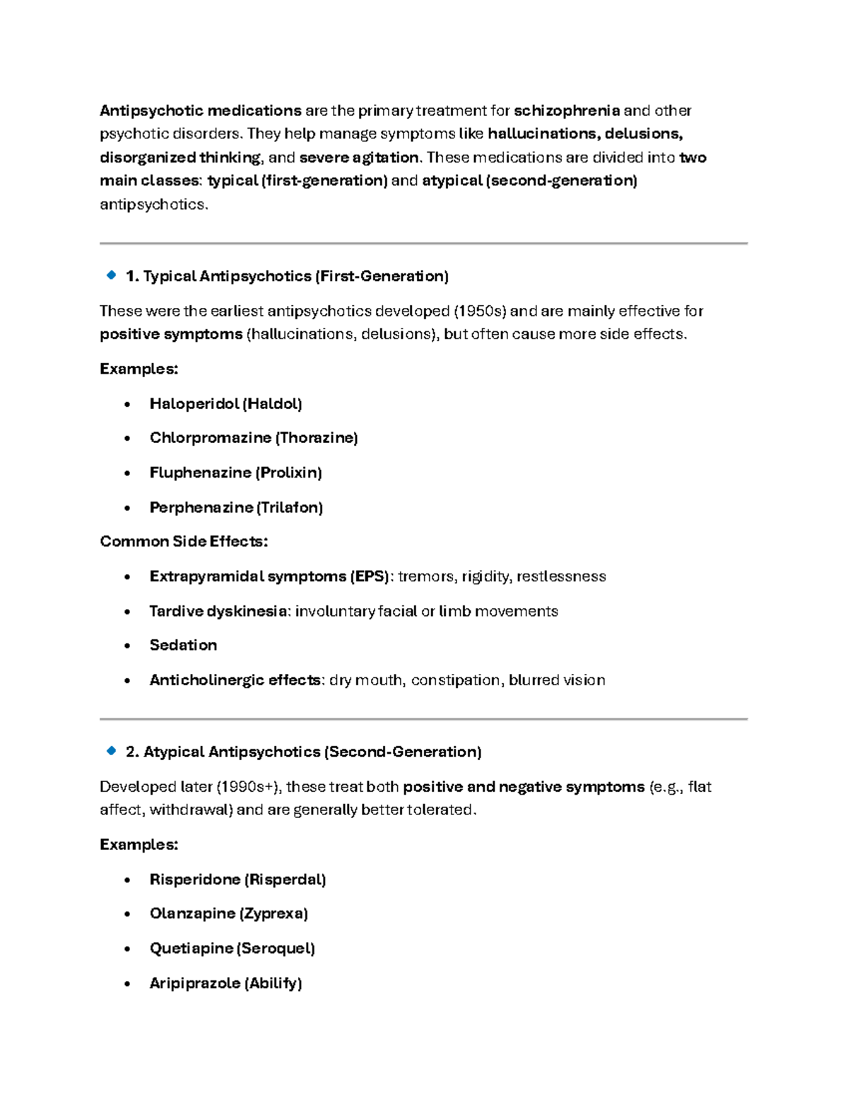 Antipsychotic Medications: Overview and Treatment Options for ...