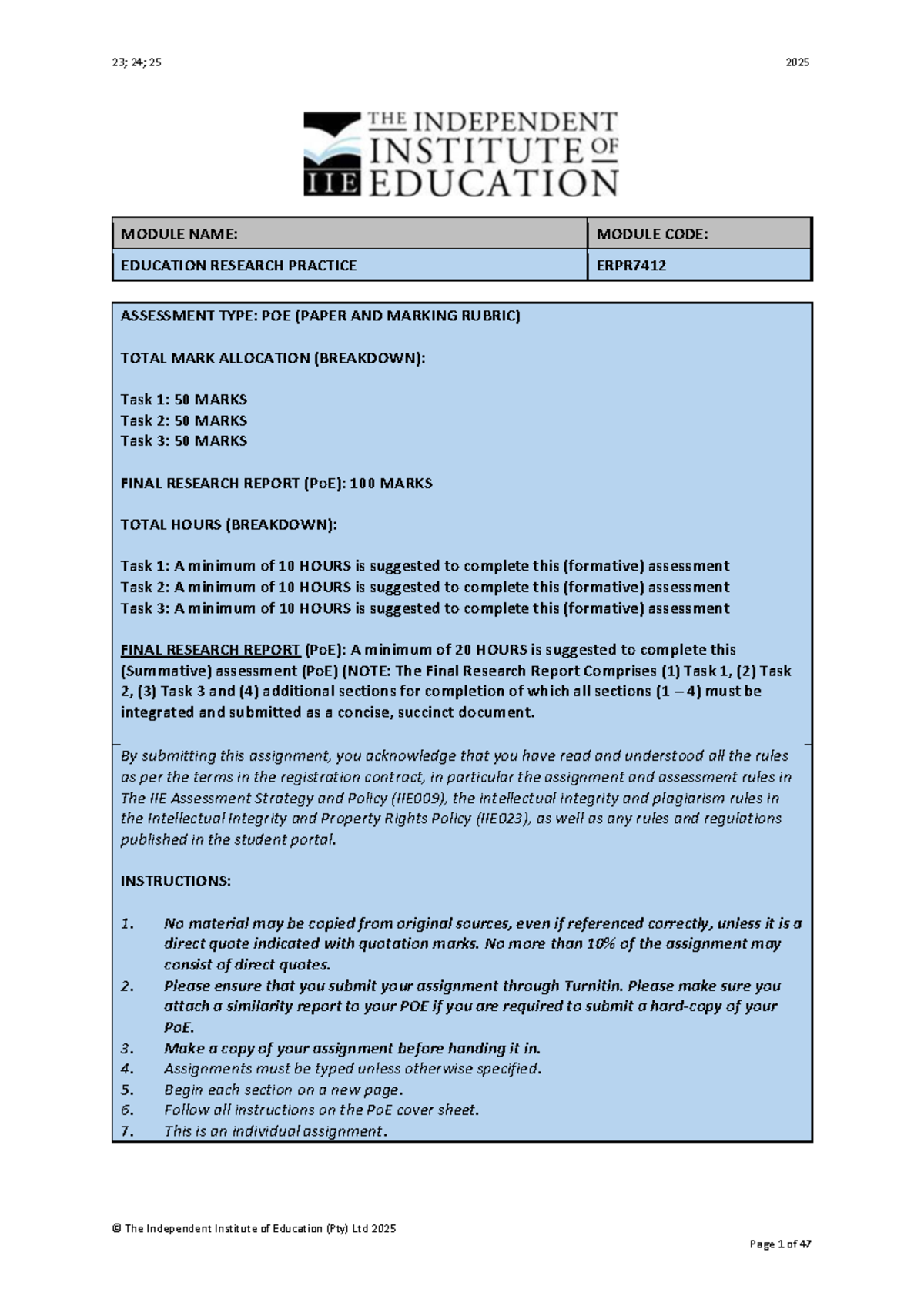 ERPR7412 Education Research Proposal: Structure and Guidelines - Studocu