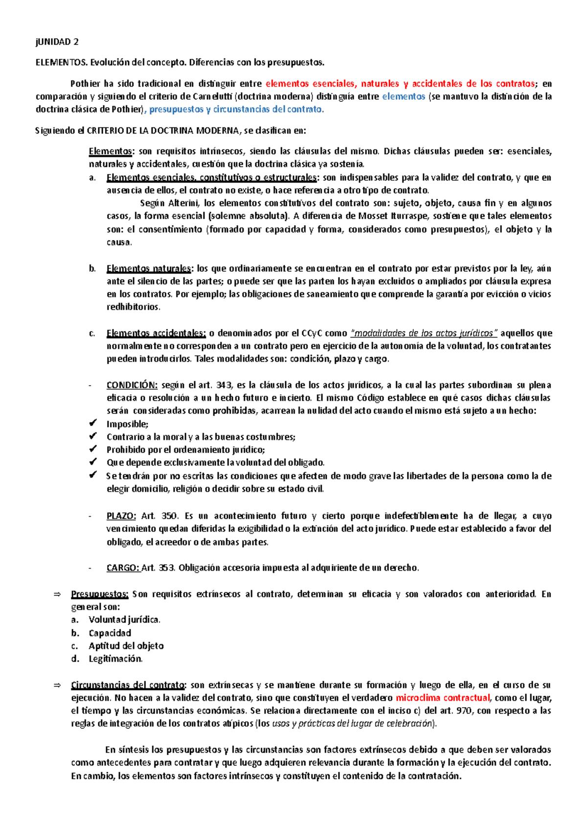 Unidad-2 - Resumen de la catedra Derecho de los contratos - jUNIDAD 2 ...