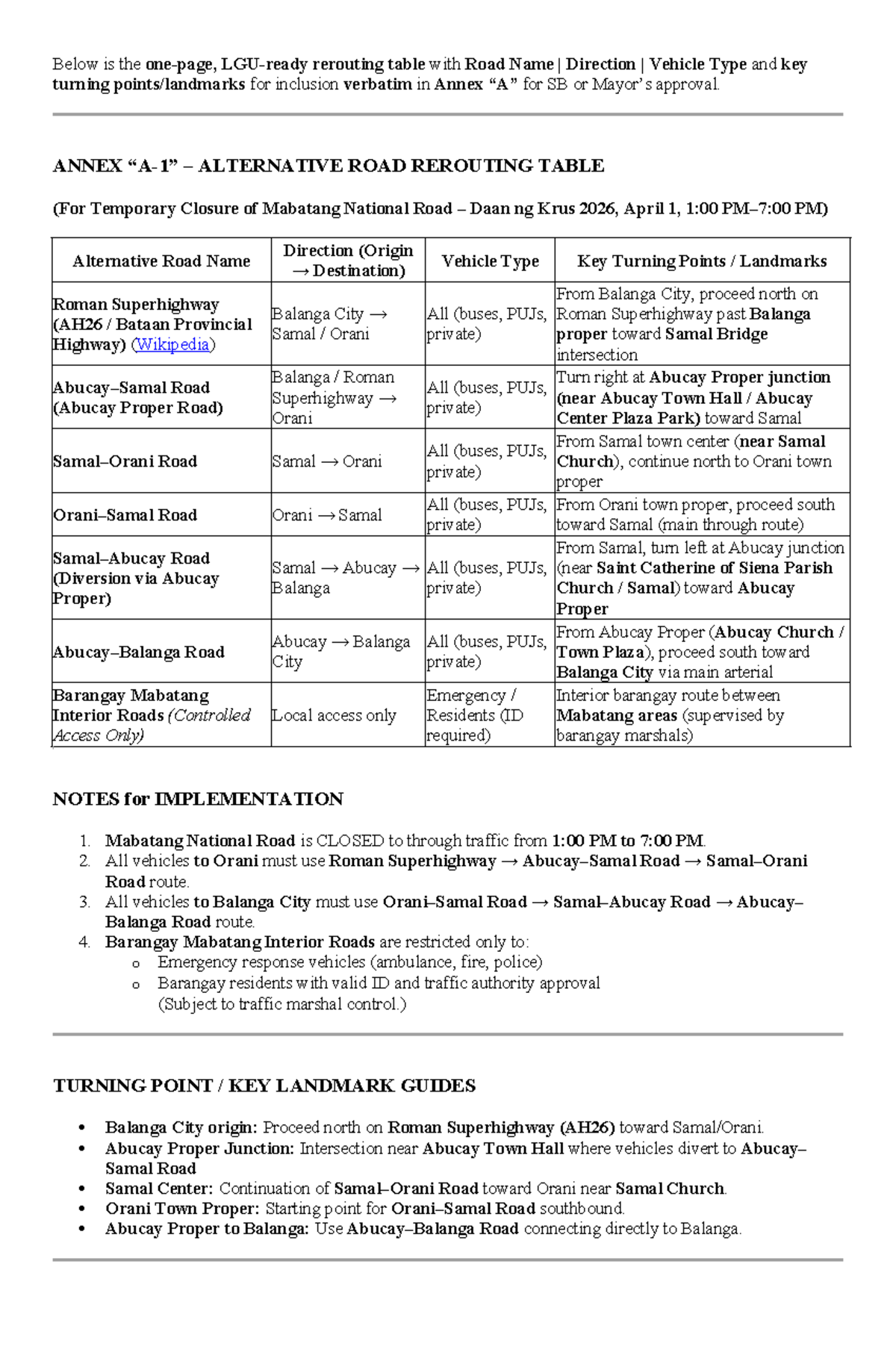 Rerouting Plan for Daan ng Krus 2026: Traffic Advisory and Alternatives ...