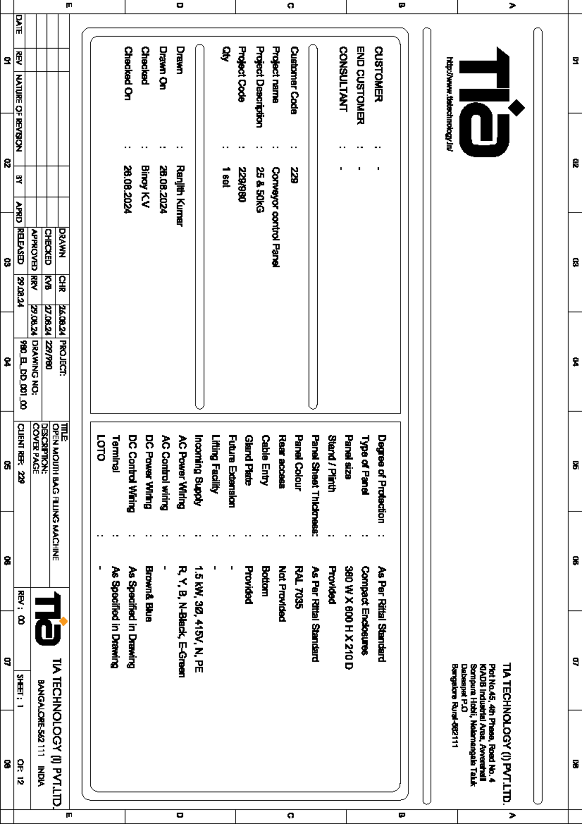 Open Mouth Bag Filling Machine - Project Code: 980_EL_DD_001_00 - Studocu