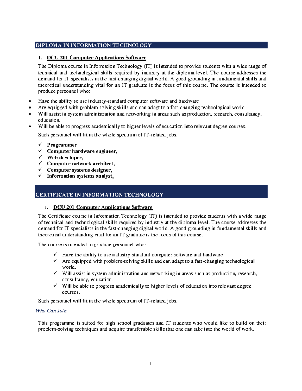 CIT - DIT Computer Applications & History Notes (Chapter 11) - Studocu