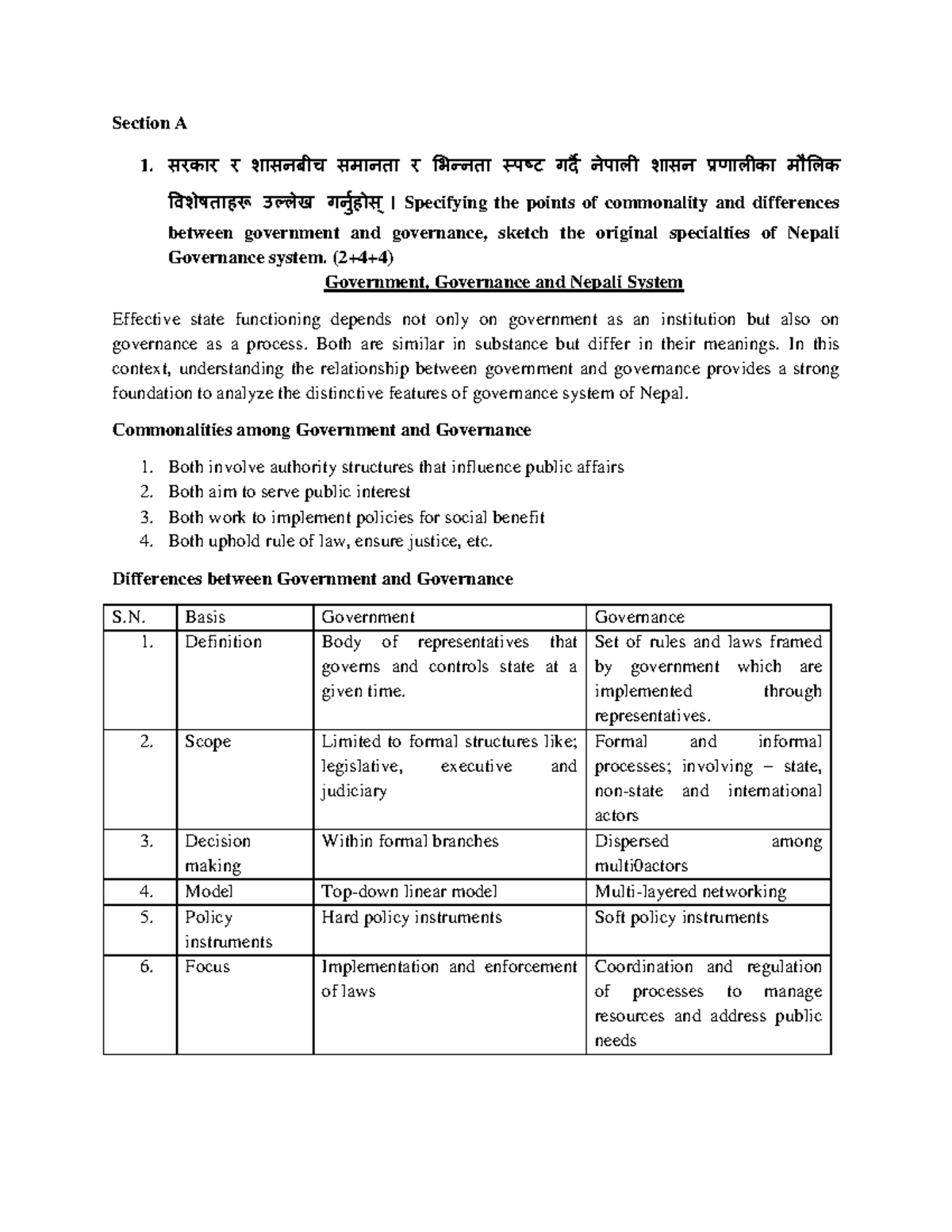 Government and Governance in Nepal: A Comparative Analysis (2082-10-02 ...