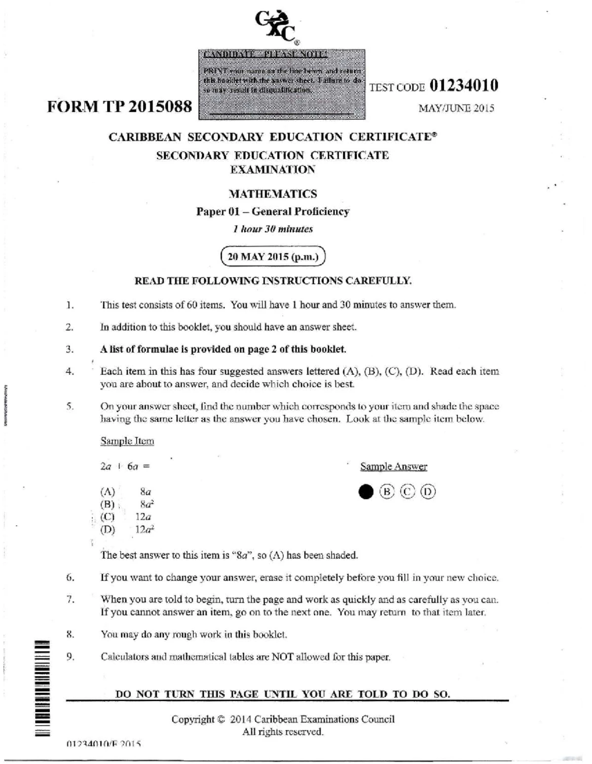 CSEC Maths Paper 1 - July 2021 Exam Questions and Solutions - Studocu