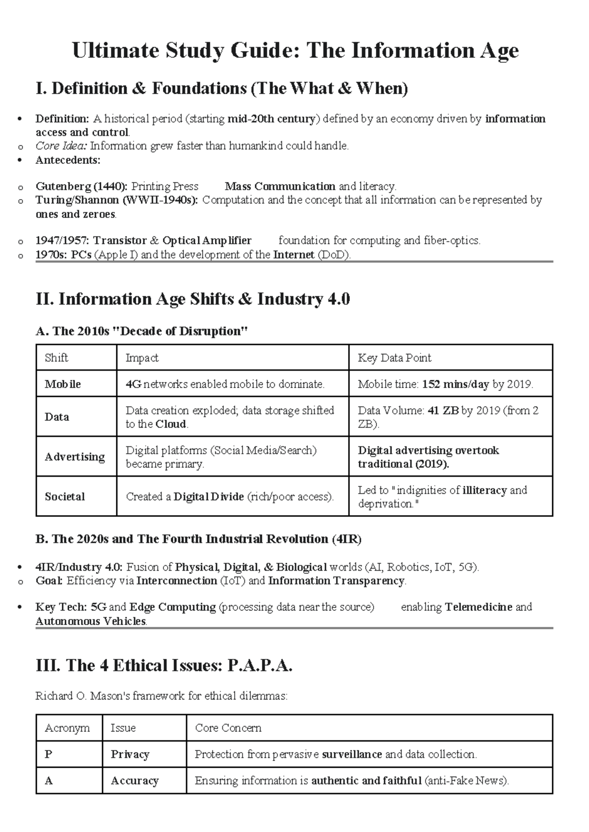 STS 101 Ultimate Study Guide: The Information Age and Environmentalism - Studocu