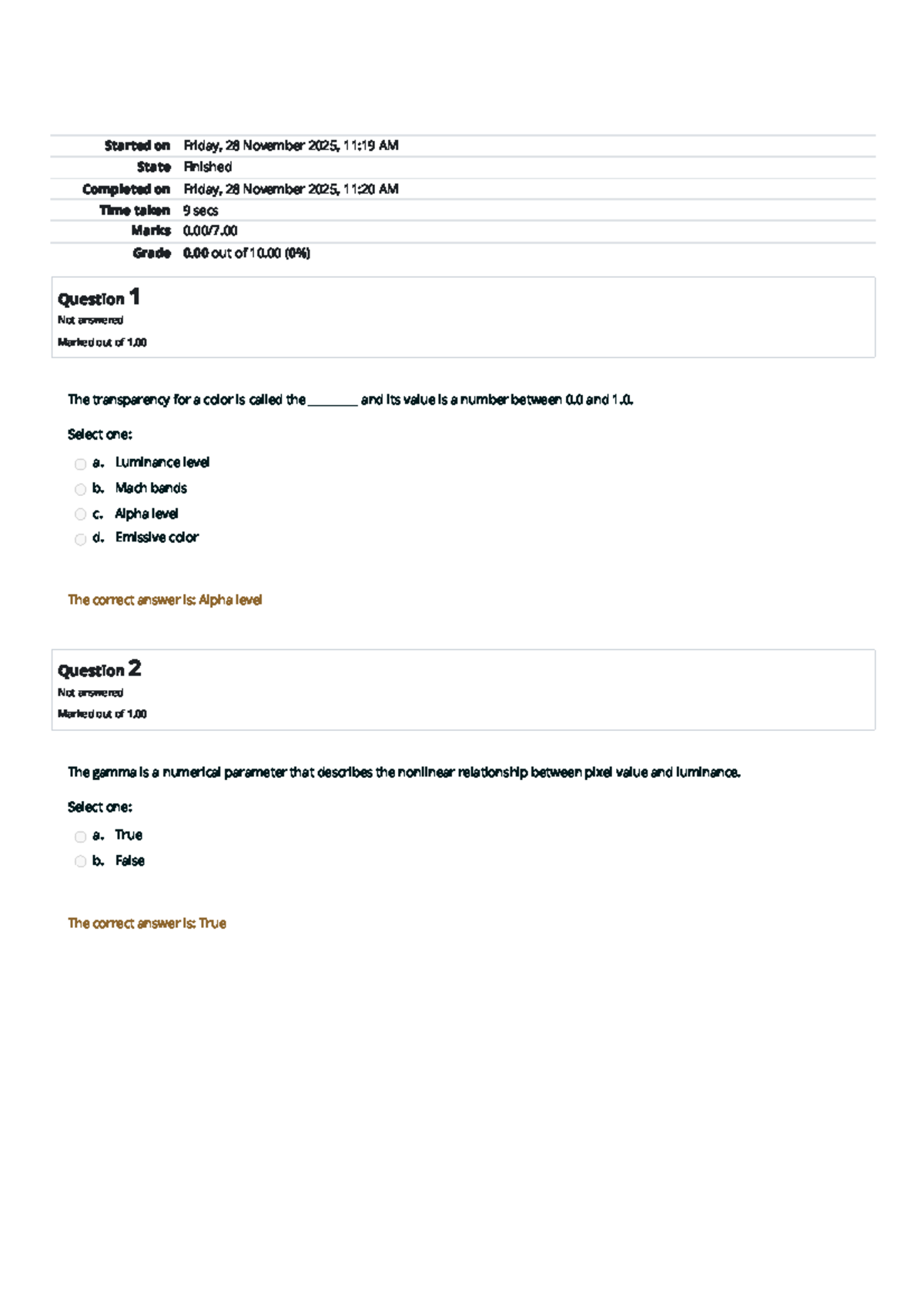 Self-Quiz Unit 3: Computer Graphics Concepts and Answers - Studocu