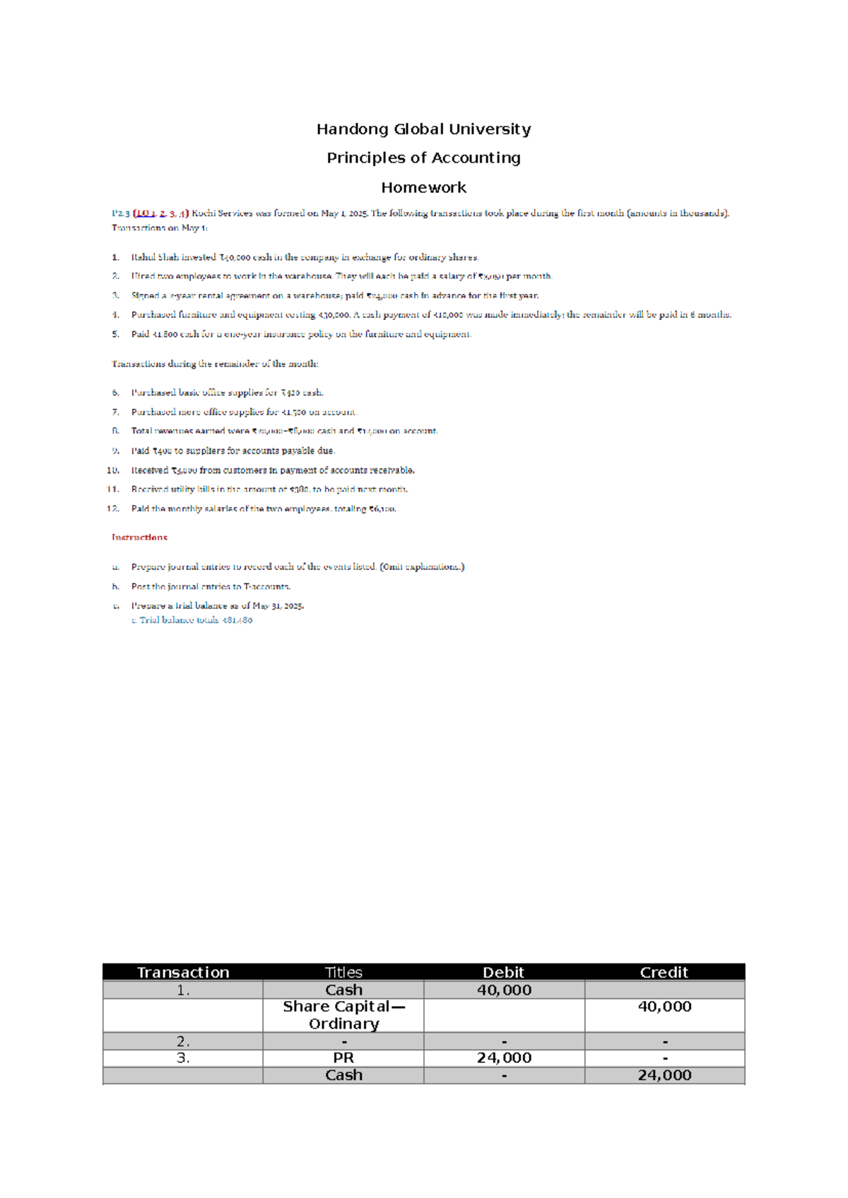 Po A-Ch 2 Homework - Opdracht opgaven vanuit de klas - Handong Global ...